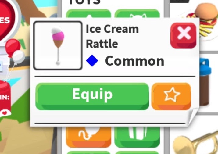 Ice Cream Rattle - Adopt From Me | eBay