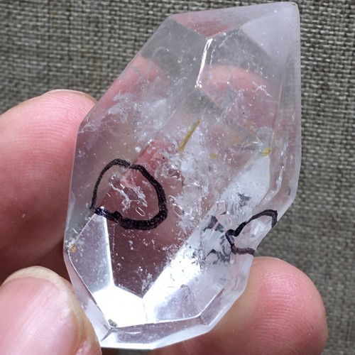Natural 44mm Herkimer Diamond Enhydro healing Crystal Gem&moving water ...