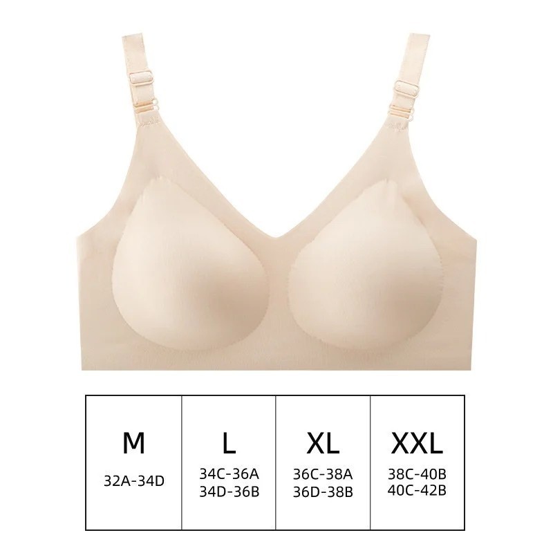 Womens Seamless Wireless Jelly Bra Soft Push Up Full Support Comfort UK ...