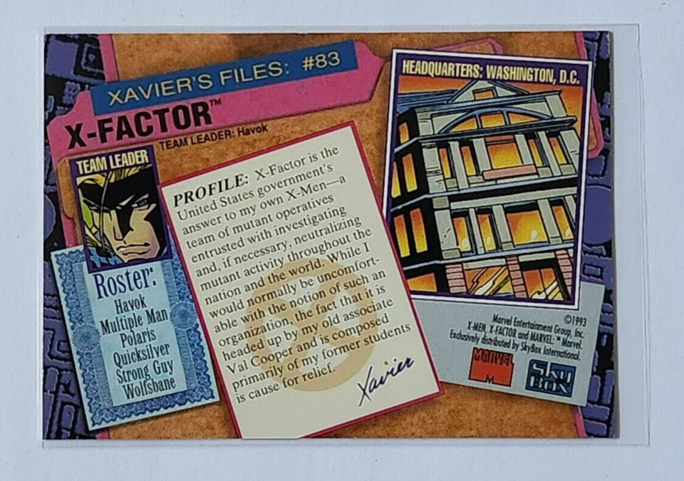 1993 MARVEL X-FACTOR TRADING CARD | eBay