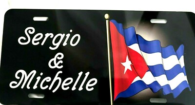 Flag of Cuba Personalized Custom License Vanity Plate Cuban Flag Auto ...
