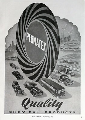 Vintage 1946 Permatex Quality Chemical Products Full Page Original Ad ...