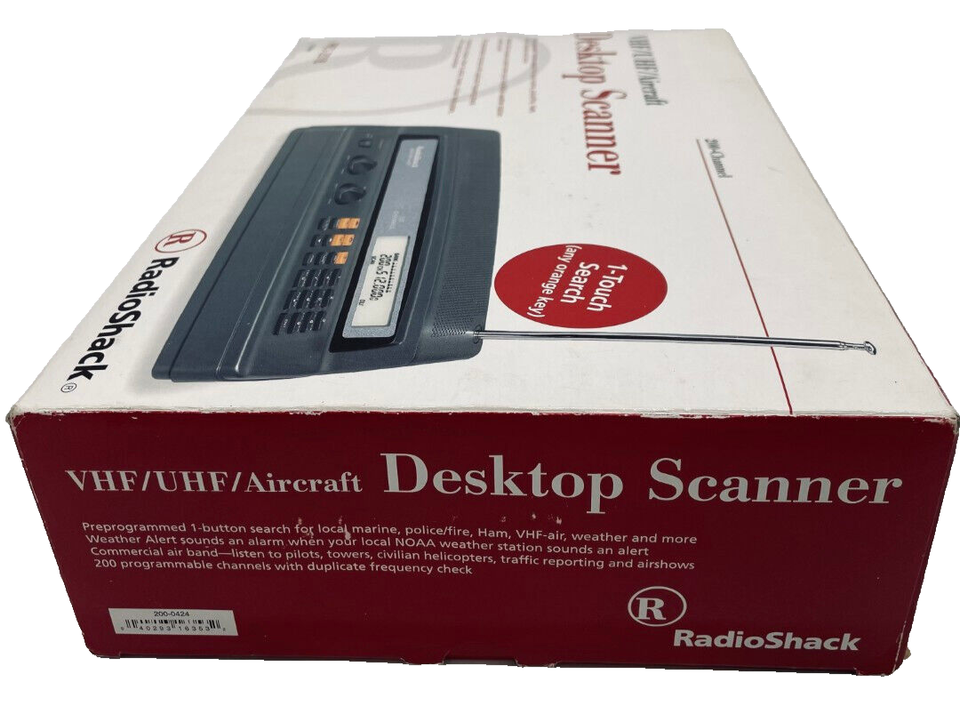 RadioShack PRO-2018 Desktop Scanner 200 Channel VHF UHF Aircraft Police ...