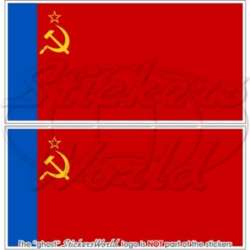 RUSSIA Russian USSR Soviet SFSR Flag, 75mm Vinyl Sticker x2 | eBay