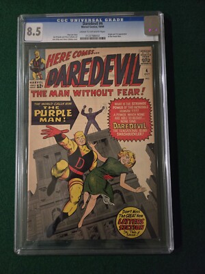 Daredevil #4 CGC 8.5 1st Appearance Purple Man Marvel 1964 | eBay
