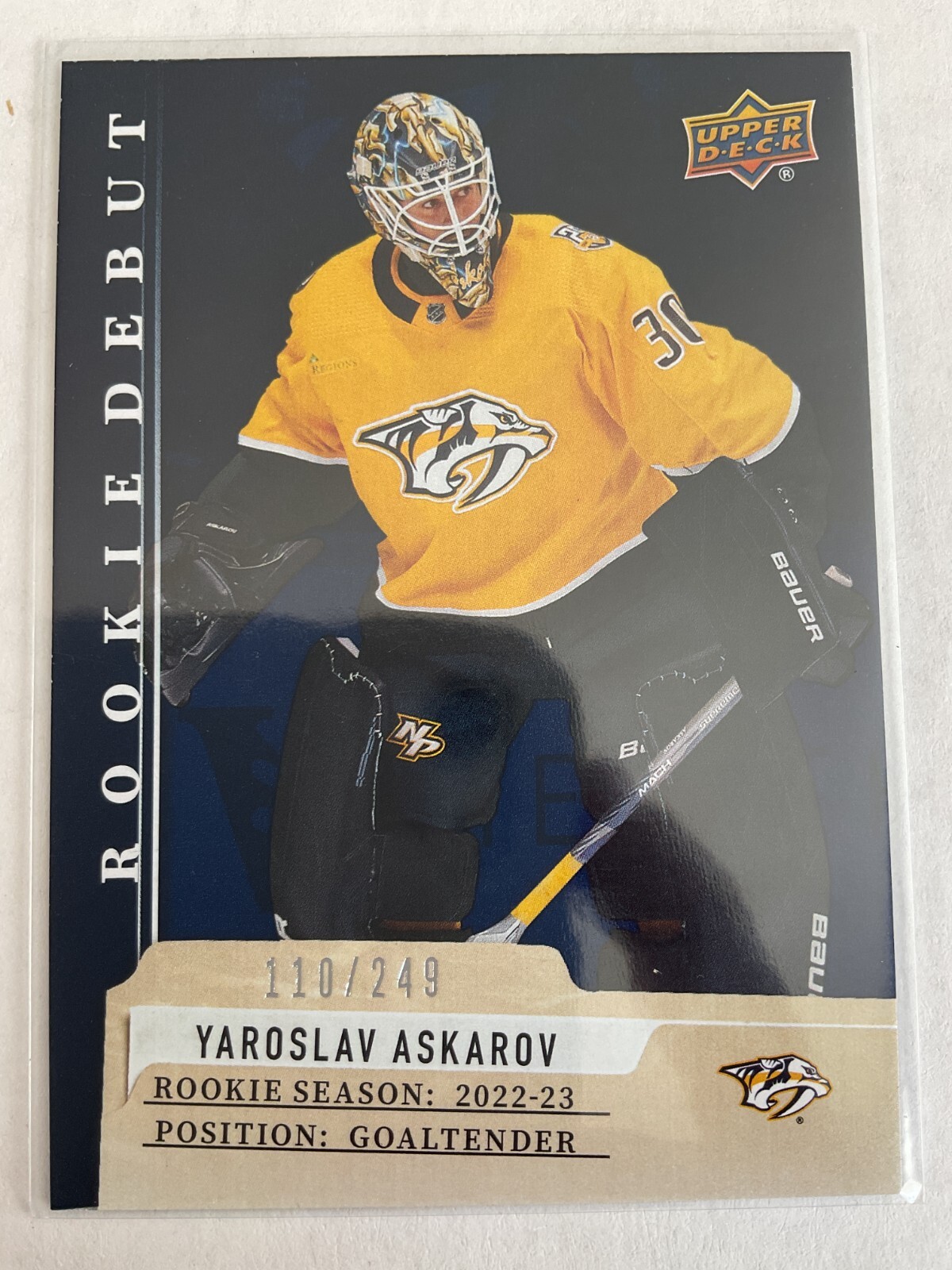 Yaroslav Askarov 2023-24 Upper Deck UD Rookie Debut Blue Parallel RC #110/249 | eBay