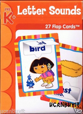 DORA the Explorer LETTER SOUNDS Flap Flash Cards Ages 4+ Grades PreK+ ...