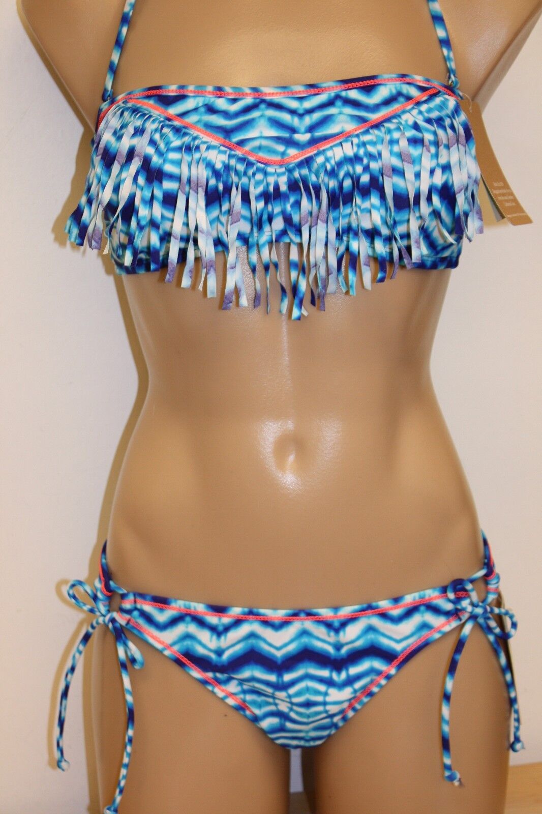 Nwt Hobie Swimsuit Bikini 2 Pc Set Sz L Azl Fringe Strap Ebay