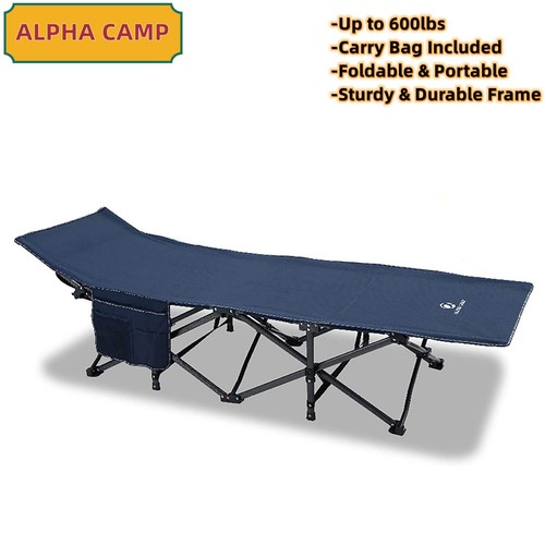ALPHA CAMP Oversized Camping Cot Folding Sleeping Bed Supports 600 lbs Outdoor | eBay