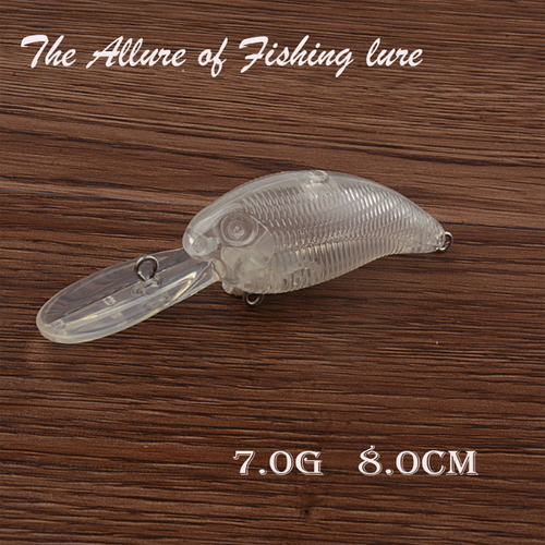 10PCS 8CM/7G Blank Plastic Lures Diy Lure Transparent Unpainted Minnow ...