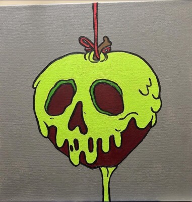 Snow White Poison Apple 12“ x 12“ acrylic painting canvas | eBay