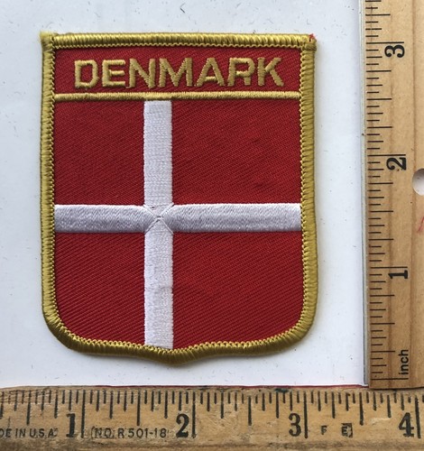 Vintage Denmark Flag Shield Patch | eBay