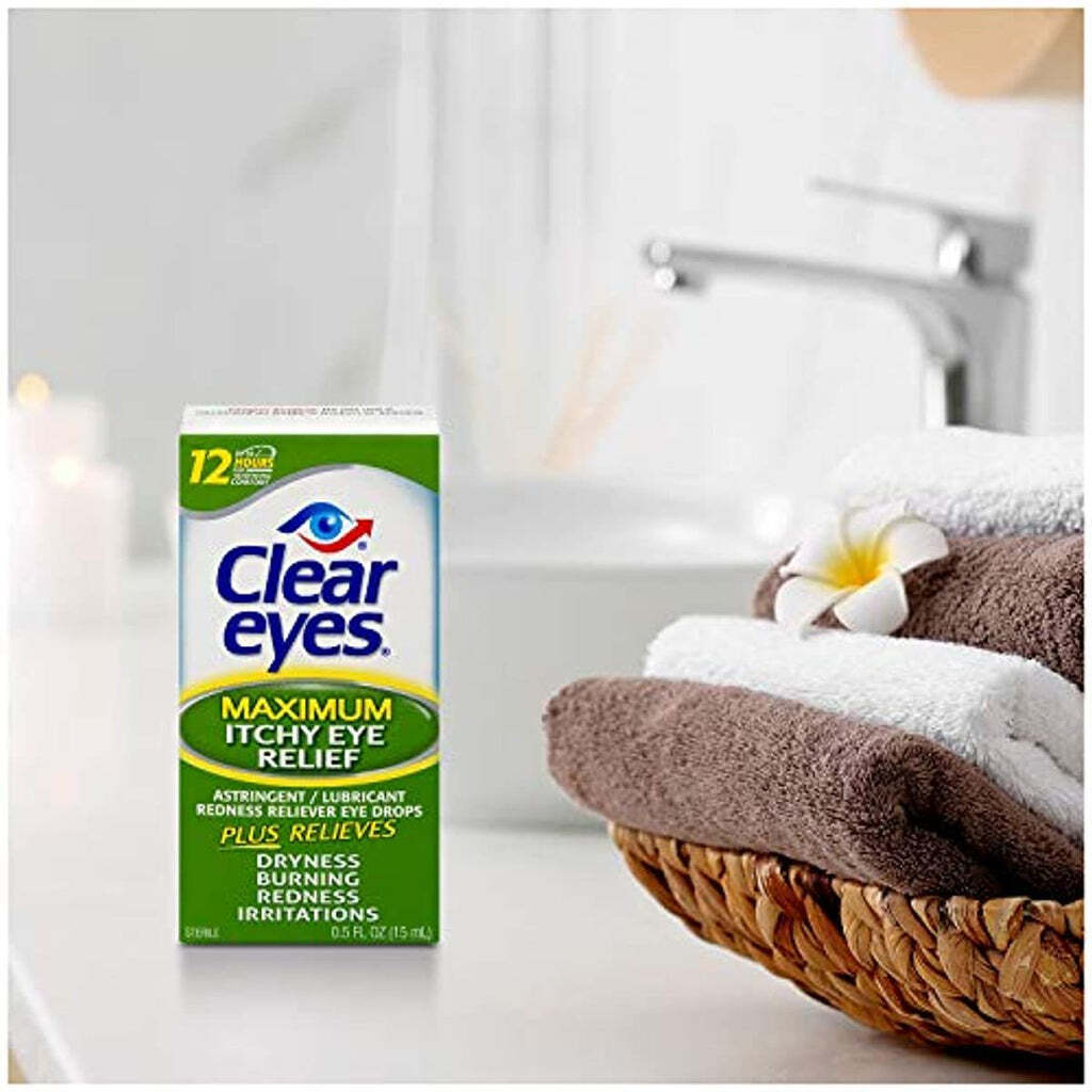 Clear Eyes Eye Drops, Maximum Itchy Eye Relief, 0.5 Fl Oz (Pack of 3 ...