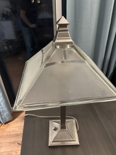 Pasquale Miranda Feiss Frosted Shade Metal Lamp Art Deco Industrial ...