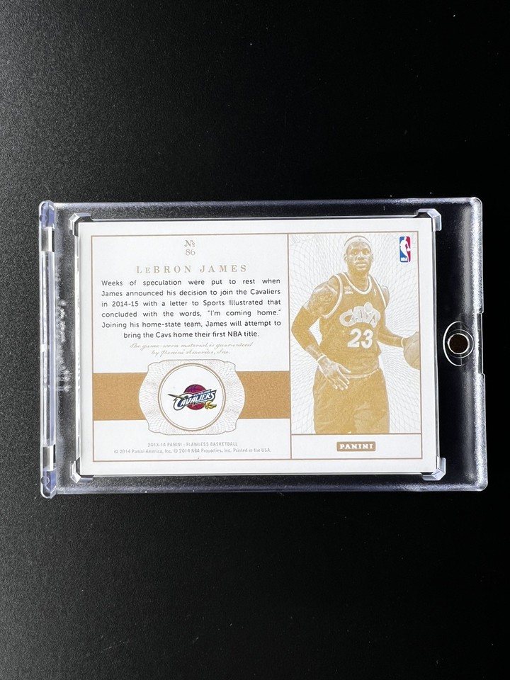 2013-14 Panini Flawless #86 LeBron James Cavaliers GU 3-Color Patch 6/ ...