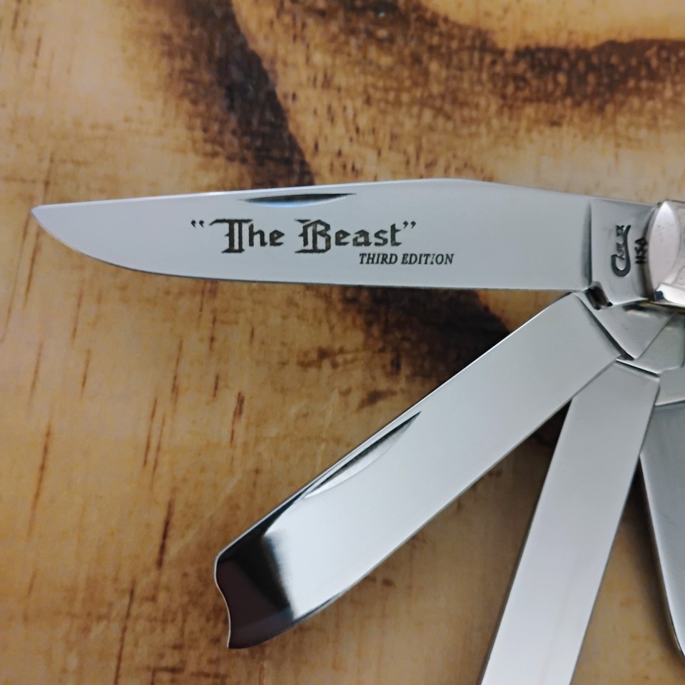 1996 CASE XX 6554 DELUXE GREEN BONE TRAPPER THIRD EDITION SCROLLED AND ...