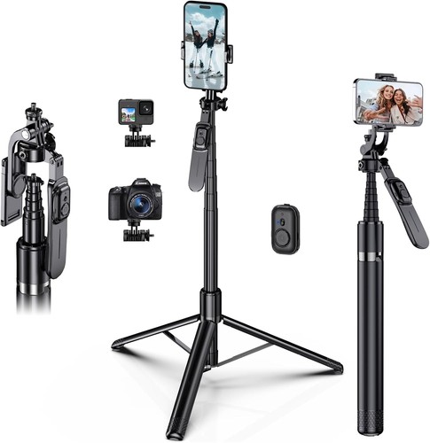 360° Rotating Tripod Stand w/ Remote | Phone Mount for Vlog, Live ...