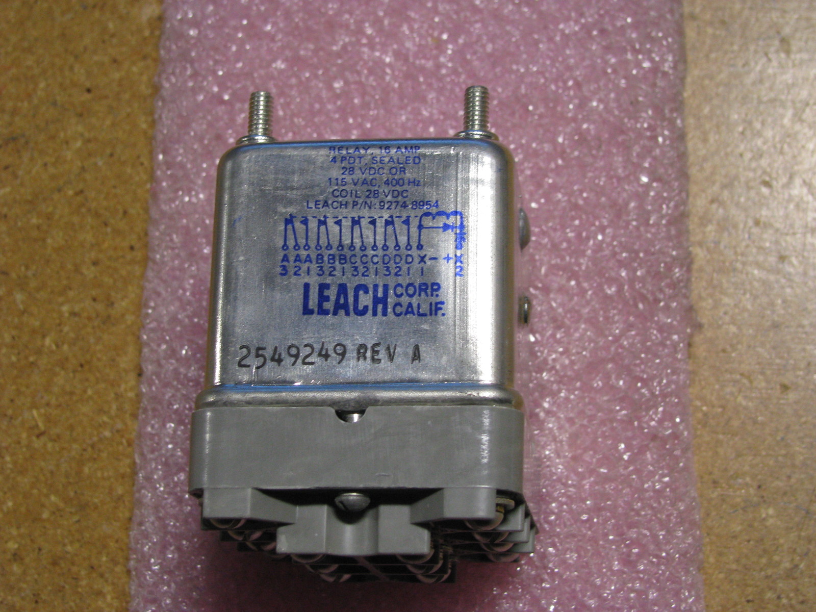 LEACH RELAY # 2549249 NSN 5945-00-708-7571 LEACH # 9274-8954 DUAL MKT ...
