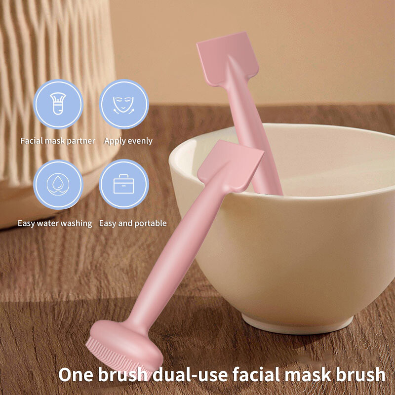 Face Cleansing Brush Face Mask Applicator Soft Silicone Double Headed ...
