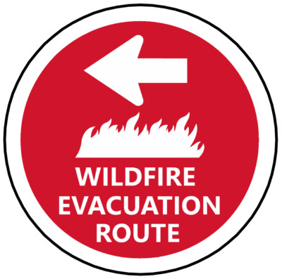 Wildfire Evacuation Route Self-Adhesive Vinyl Decal (10 Inches) | eBay