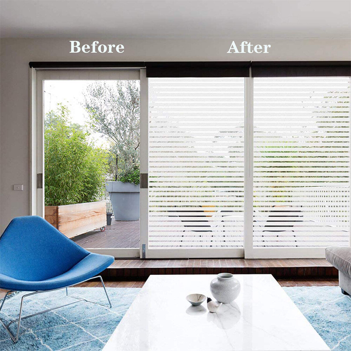 90cm*5m Privacy Window Film Frosted Strip Self Adhesive Privacy Glass ...