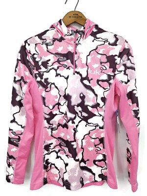 Huk Icon X Current Camo Hoodie Womens S Salmon Pink Performance