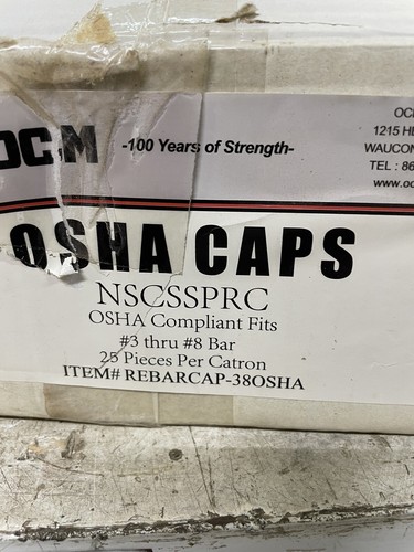 Rebar OSHA Caps - for #3 - #8 Impalement Safe, Square, Flat Top, BOX OF ...