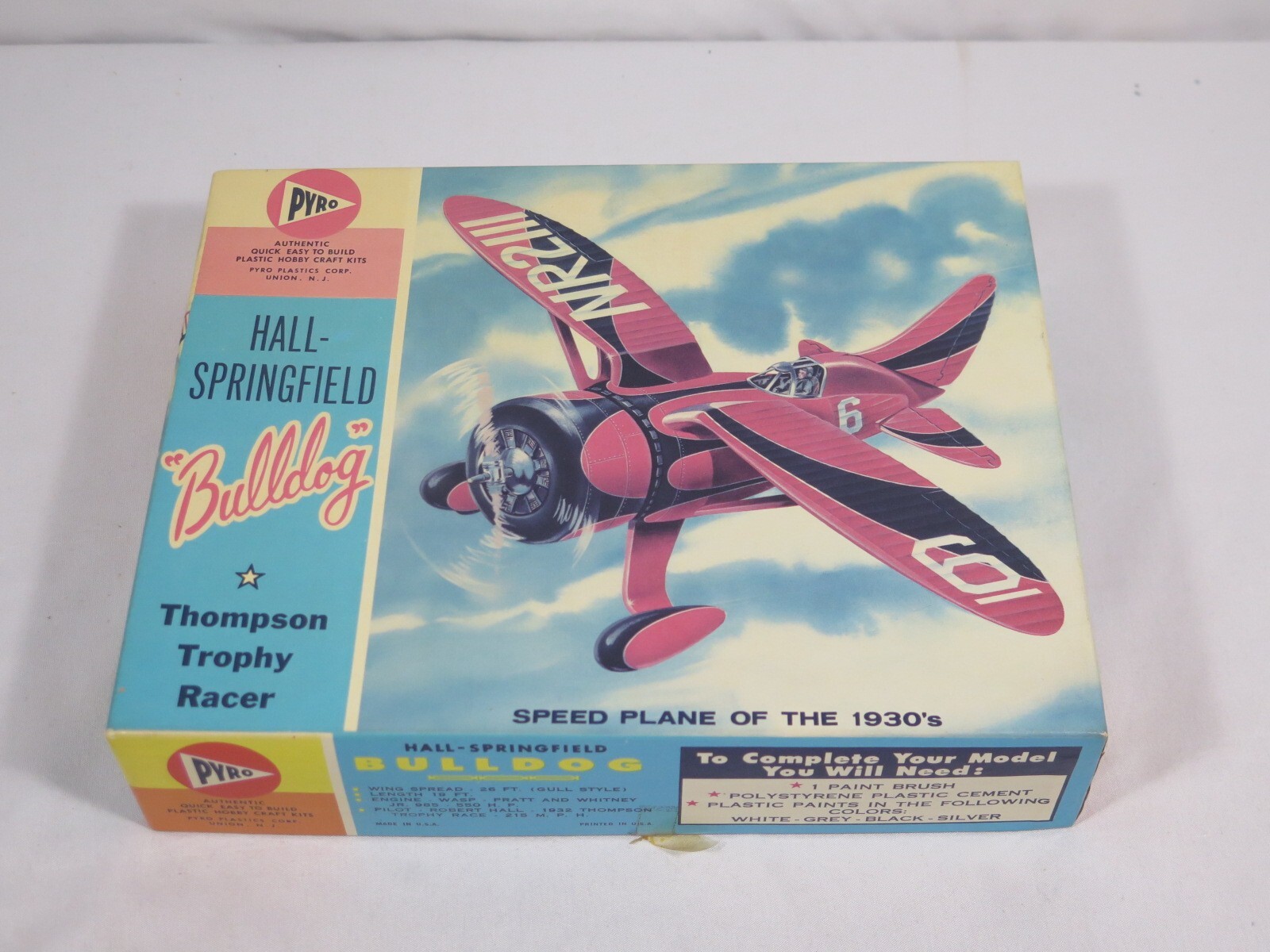 Pyro Hall-springfield Bulldog Airplane Model Kit 321-1.49 Vintage 1962 ...