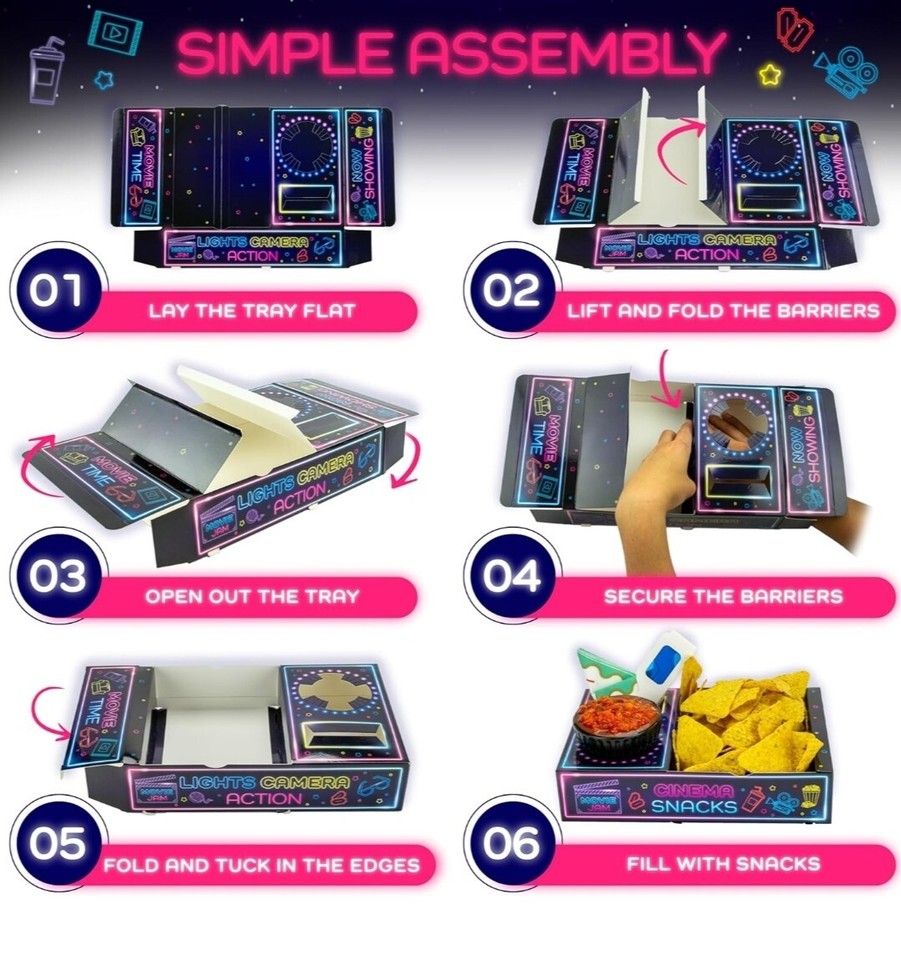 2 Movie Night Snacks Cinema Box Cinema Movie Night Snacks Box Kids ...