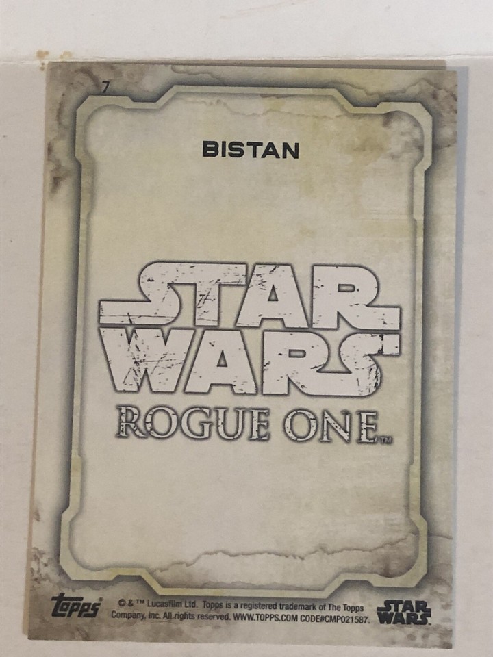 Star Wars Rogue One Trading Card Star Wars #7 Bistan | eBay