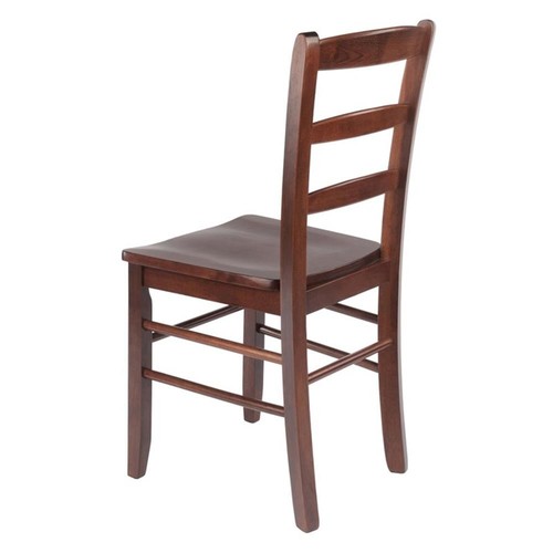 Winsome Benjamin 18"H Ladder Back Solid Wood Dining Chair in Walnut ...