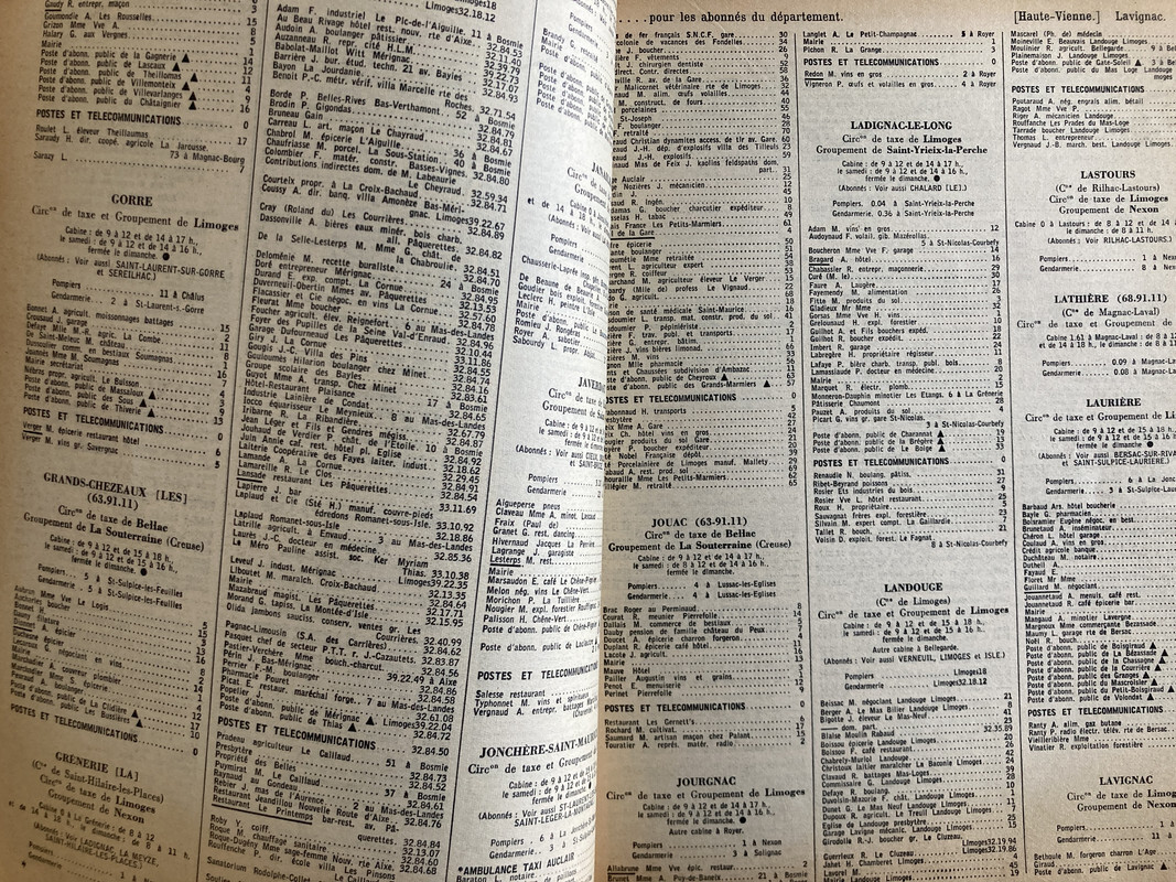 ANNUAIRE TELEPHONIQUE PTT HAUTE VIENNE 87 - 1964 liste particuliers et professio | eBay.de