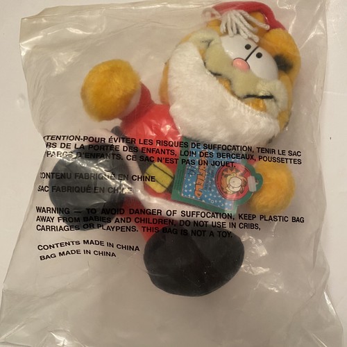 Garfield Santa 1990 McDonalds Christmas Plush Stuffy 6” With Tags ...