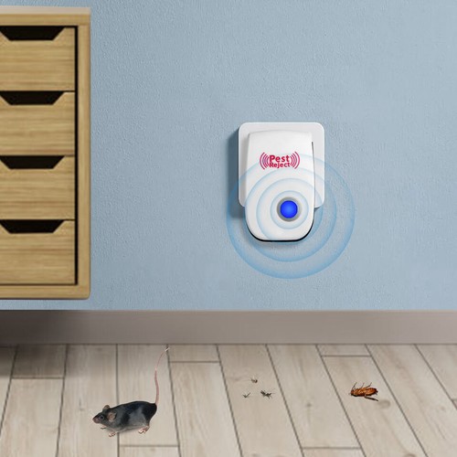 4 Pack Ultrasonic Pest Control Repeller UK Plug-in Reject Rat Mouse ...