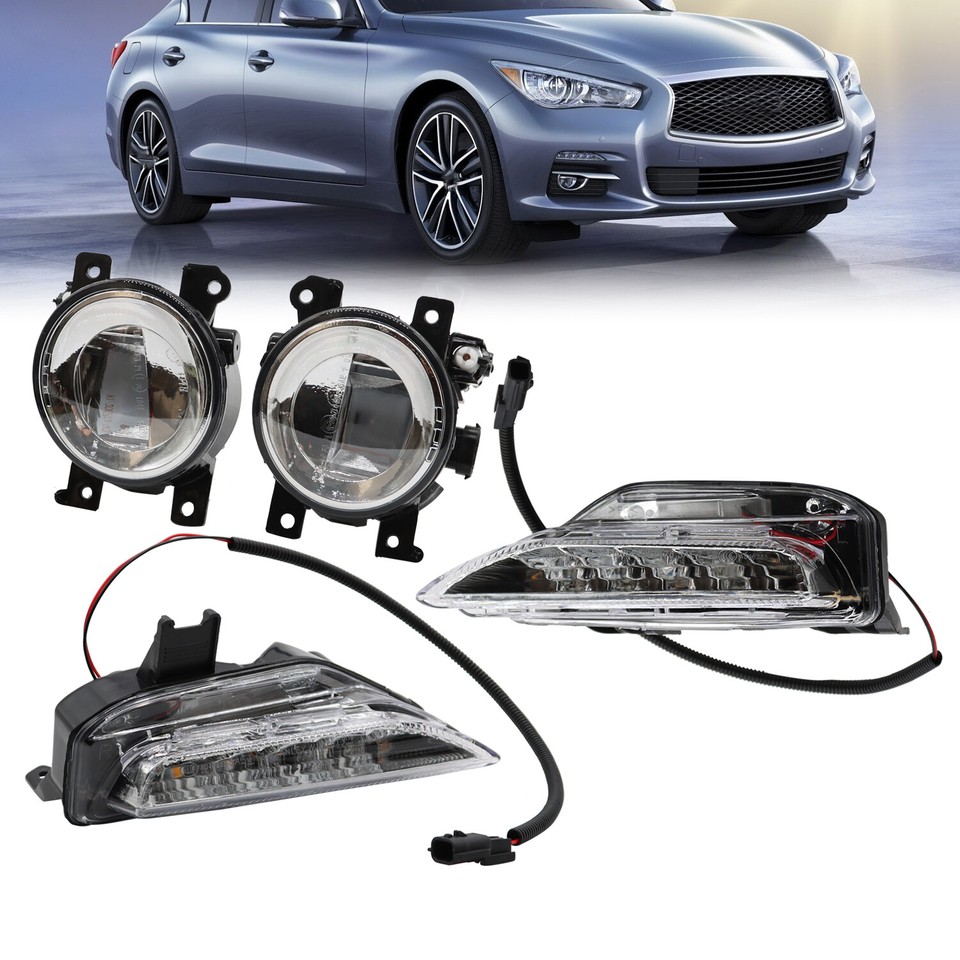 For Infiniti Q50 Q50S Sport 2014-2019 2020 LED Bumper Fog Lamp Turn ...