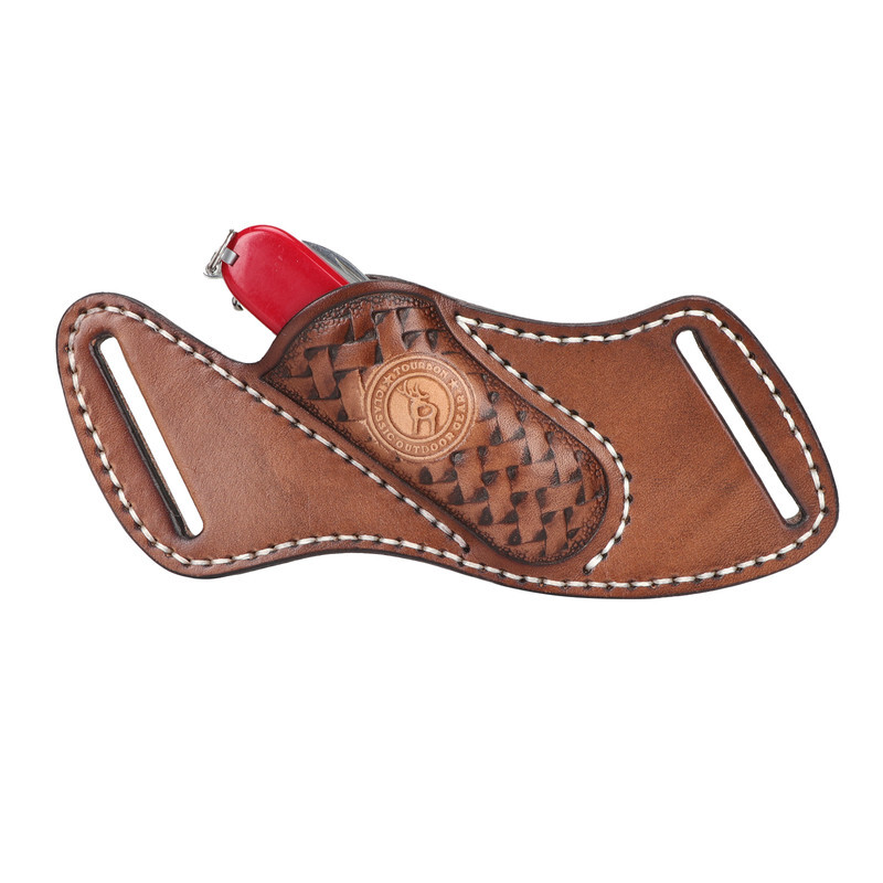 TOURBON Leather Folding Knife Sheath Blade Protector Pocket Knives Belt ...