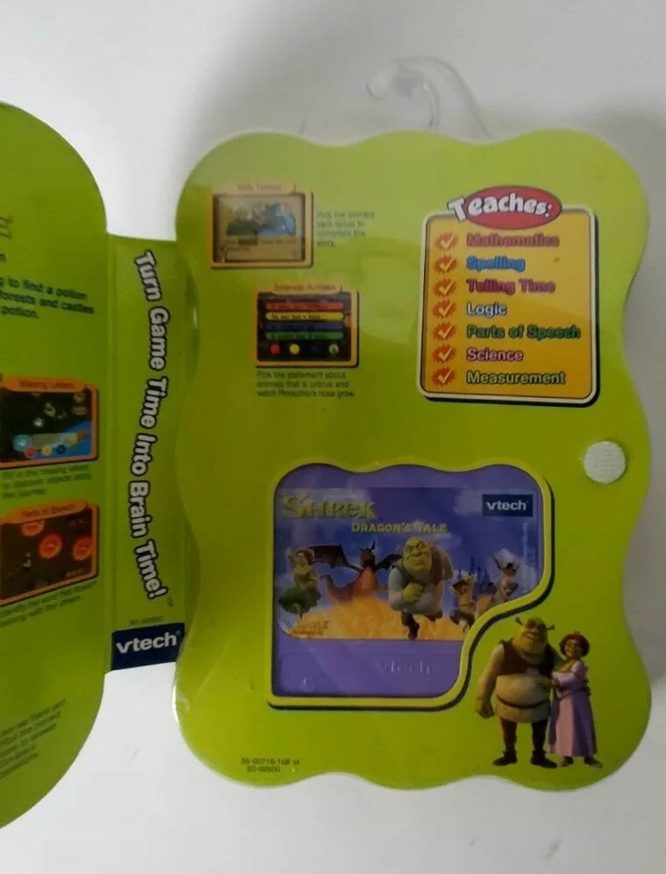 VTech Shrek Dragon's Tale VSmile + Spongebob Video Game lot 6-8 Years ...