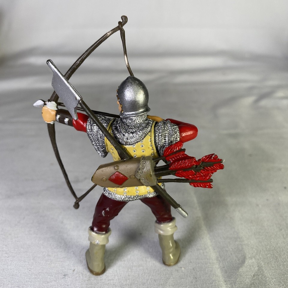 Papo Archer Medieval Knight 4" Figure Bow & Arrow Hunter W/Red Arrows ...