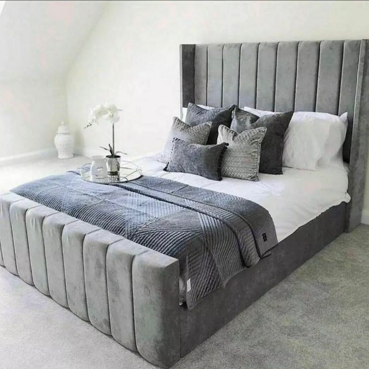 PANEL WING BACK BED FRAME -Gaslift option-DOUBLE& KING | eBay UK