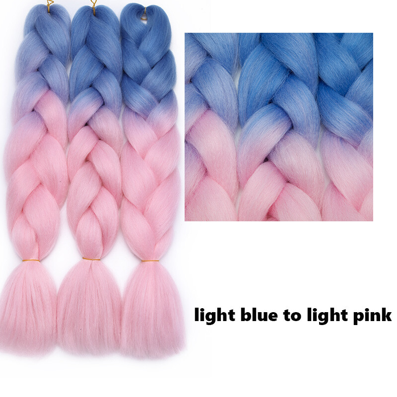 Any Color 24" Braiding Ombre Rainbow 100g Jumbo Braids Hair Extensions ...