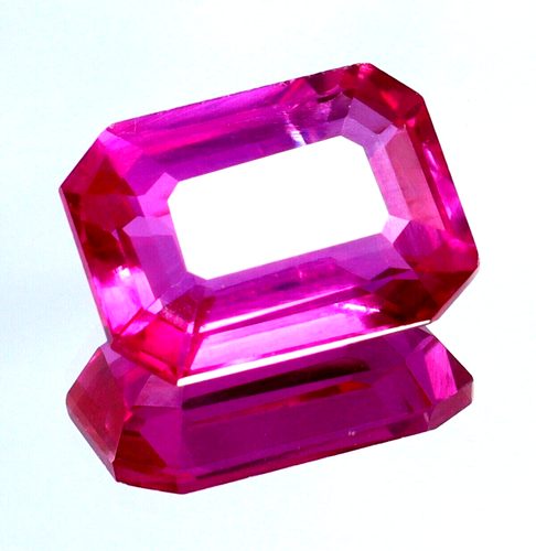 12.15 Ct Certified Natural Pink Montana Ruby Emerald Cut Loose Gemstone ...