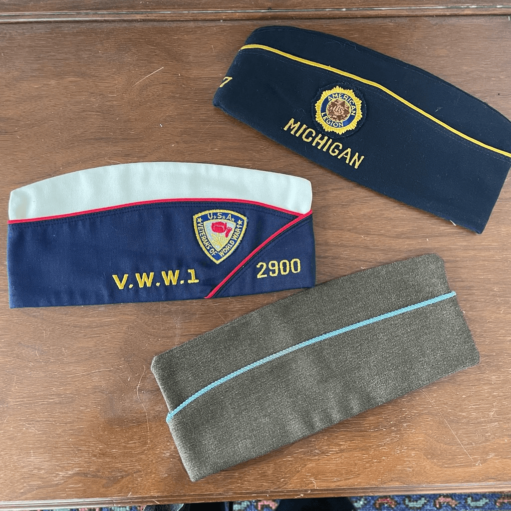 3 Vintage Veteran WWI Michigan American Legion Military Garrison Caps ...
