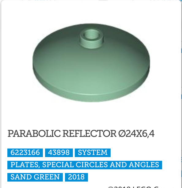 LEGO- NEW!-Parabolic Reflector Sand GREEN | eBay