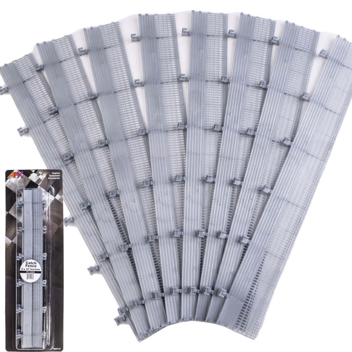 AFX Racing 22054 Catch Fence 14" Sections 8pcs HO Slot Car Track ...
