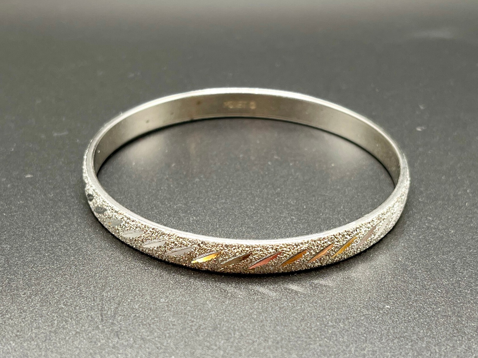 Monet Silver Toned Hallmark Textured Bangle Bracelet | eBay