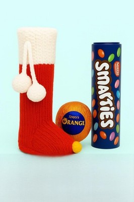 Knitting Pattern Christmas stocking Smartie Tubes Chocolate Orange F ...