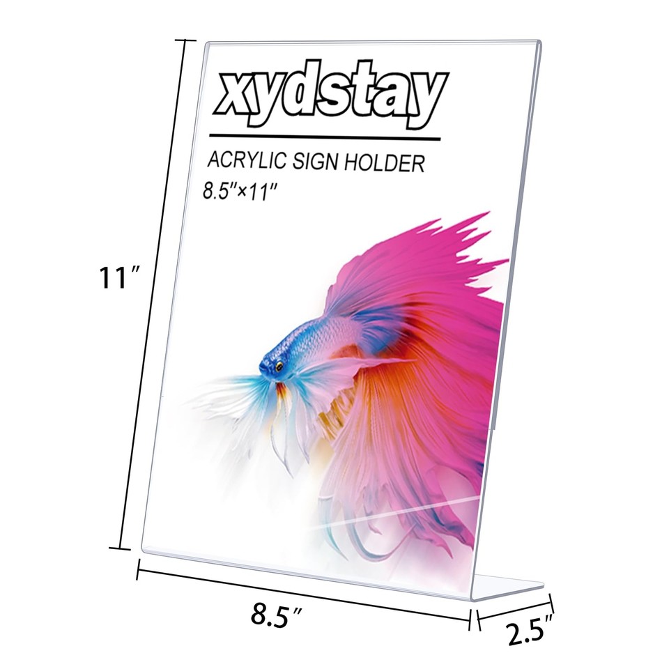 12pack 8.5x11 Acrylic, L Shape Clear Plastic, Menu Holder, Unbreakable ...