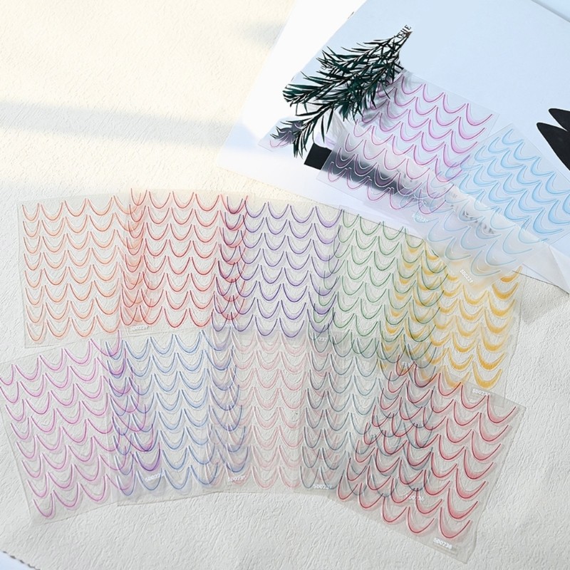 12 Sheets French Tip Line Nail Stickers Gradient French Line Nails Art ...