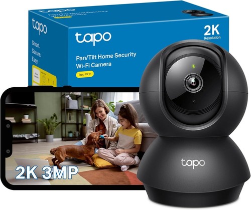 Tapo C211 2K 3MP Pan/Tilt Indoor Camera House Security Camera, WiFi ...