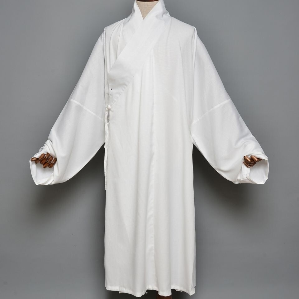 Chinese Song Hanfu Inner Wear Robe Dress Sleepwear White Ming Dynasty ...
